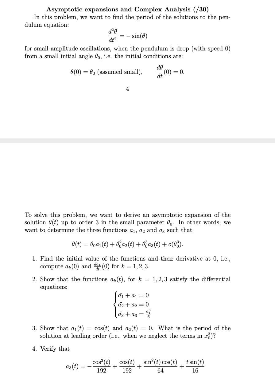 Solved Asymptotic expansions and Complex Analysis (/30) In | Chegg.com