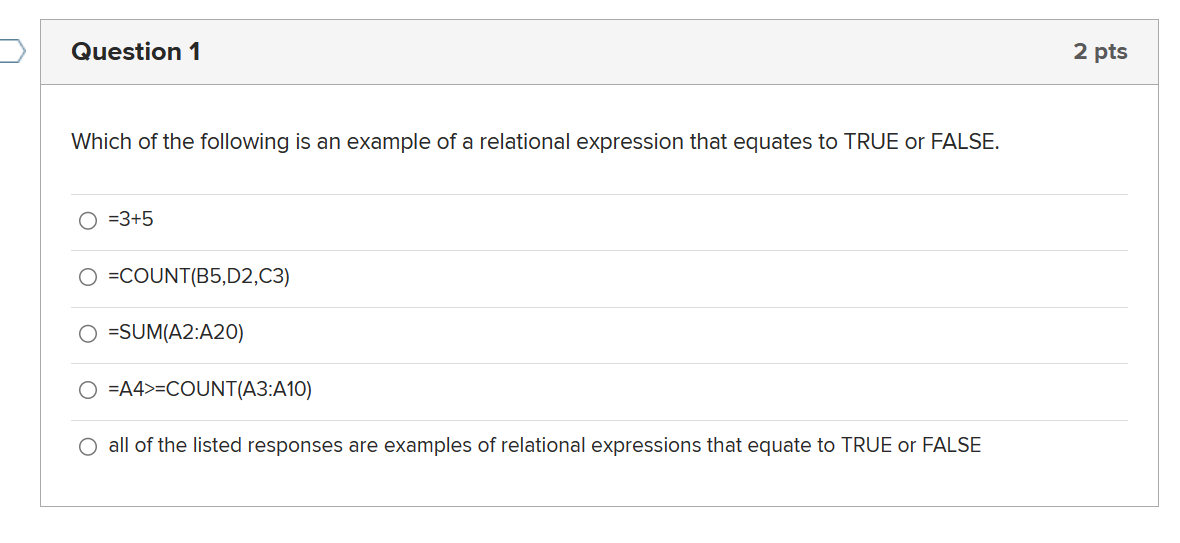 Solved Which of the following is an example of a relational | Chegg.com
