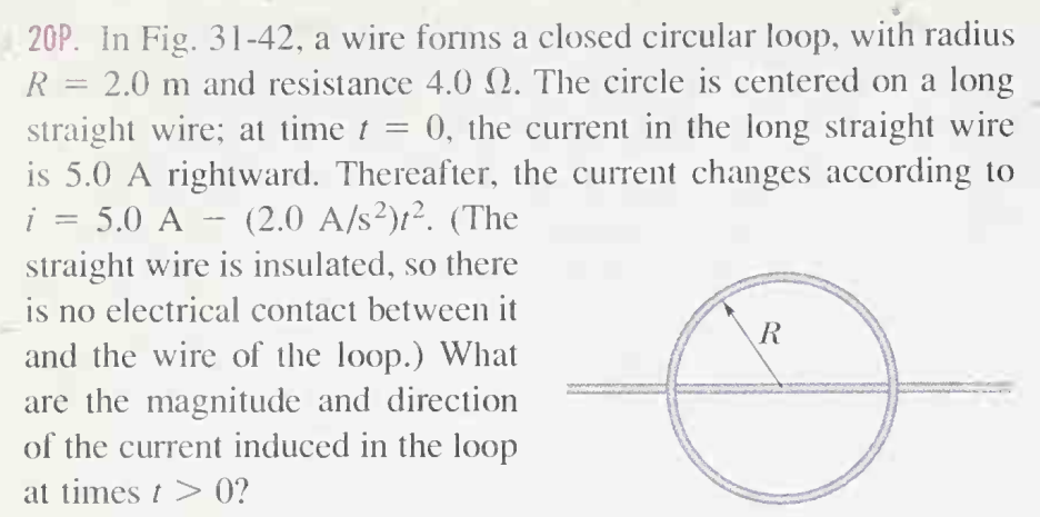 Solved 20P. In Fig. 31-42, a wire forms a closed circular | Chegg.com