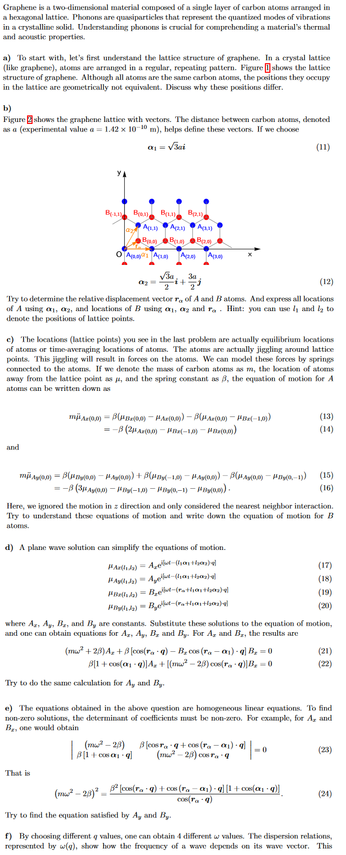 Solved Graphene is a two-dimensional material composed of a | Chegg.com