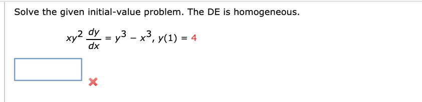Solved Solve the given initial-value problem. The DE is | Chegg.com