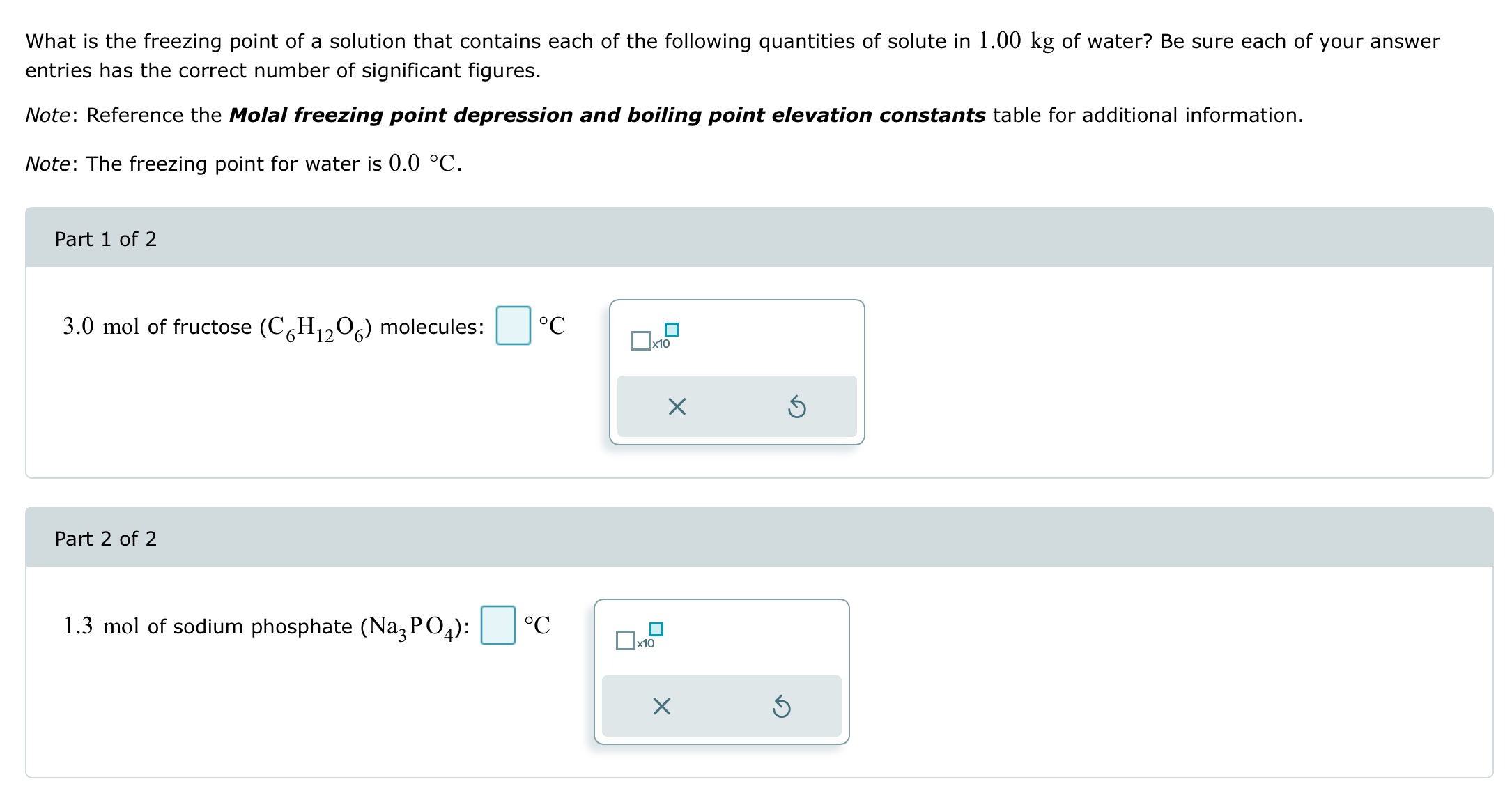 Solved What is the freezing point of a solution that | Chegg.com