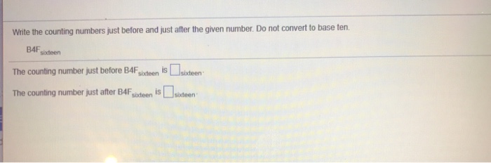 Solved Write the counting numbers just before and just after | Chegg.com