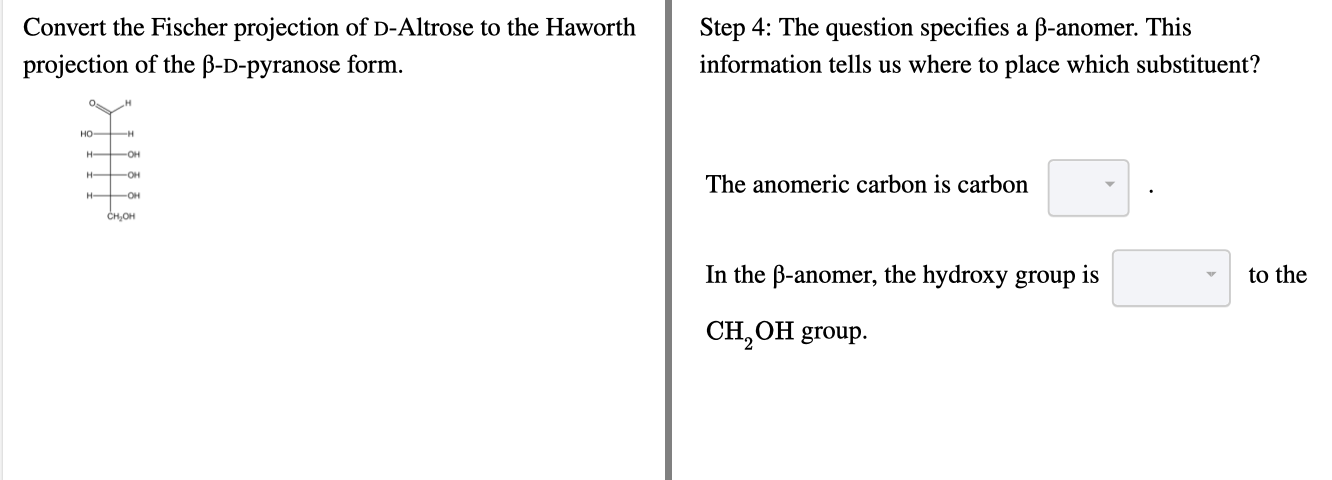 Solved Convert the Fischer projection of D-Altrose to the | Chegg.com