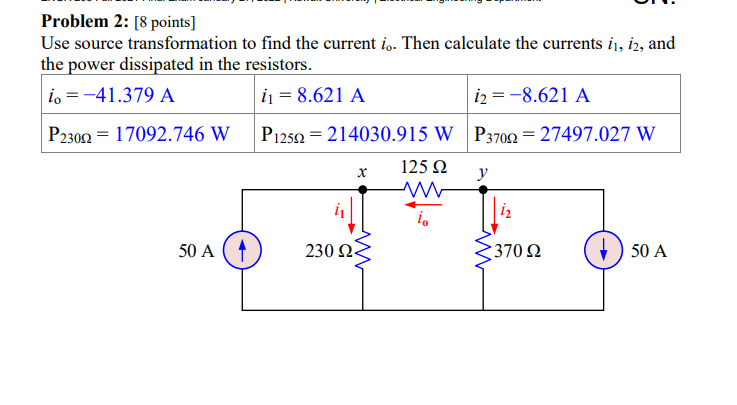 Solved Problem 2 8 Points Use Source Transformation To 