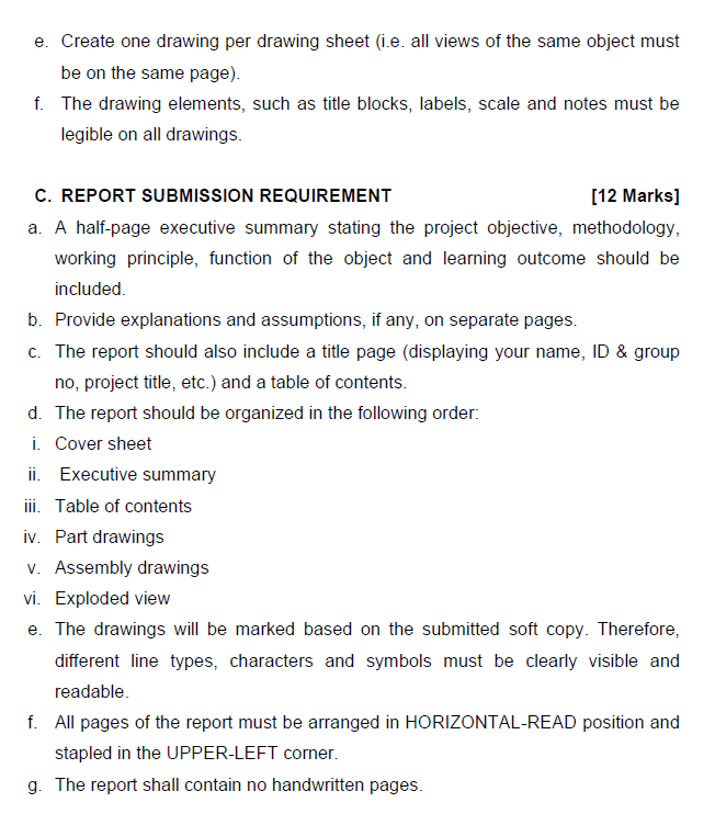 Solved DRAWING REQUIREMENTS Prepare a complete set of | Chegg.com