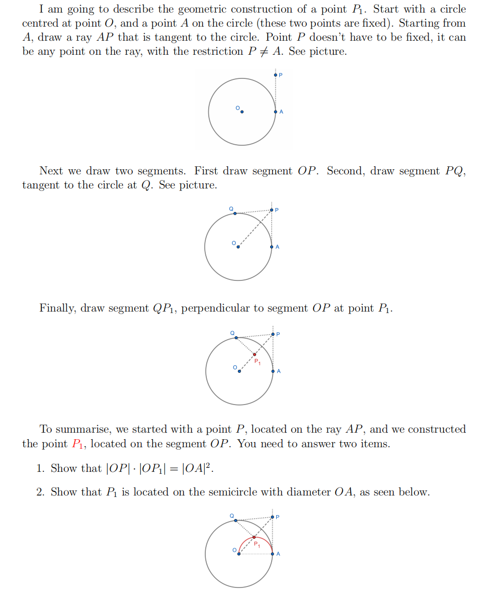 Solved I am going to describe the geometric construction of | Chegg.com