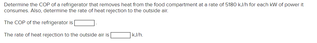 Solved Determine the COP of a refrigerator that removes heat | Chegg.com