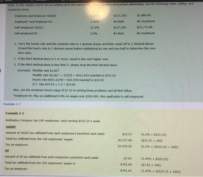 Solved unless instructed otherwise, use the following rates, | Chegg.com