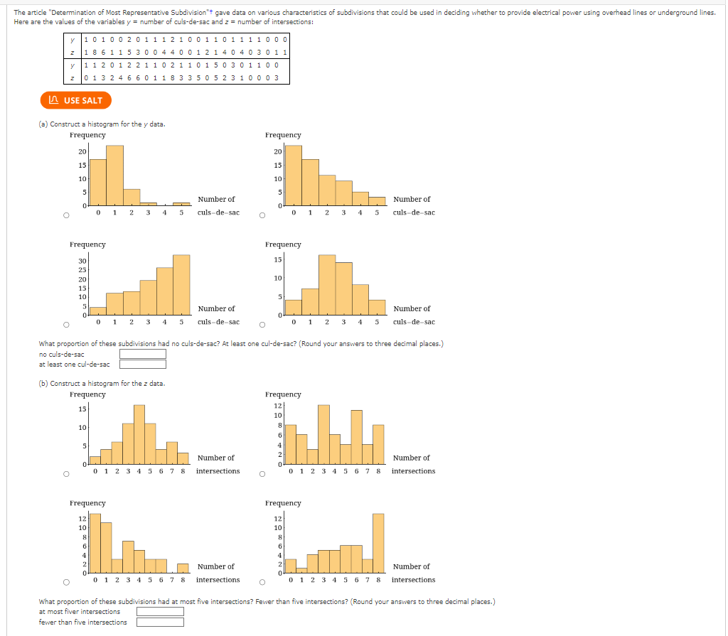 Solved (a) Construct a histogram for the y data. Frarnanm | Chegg.com