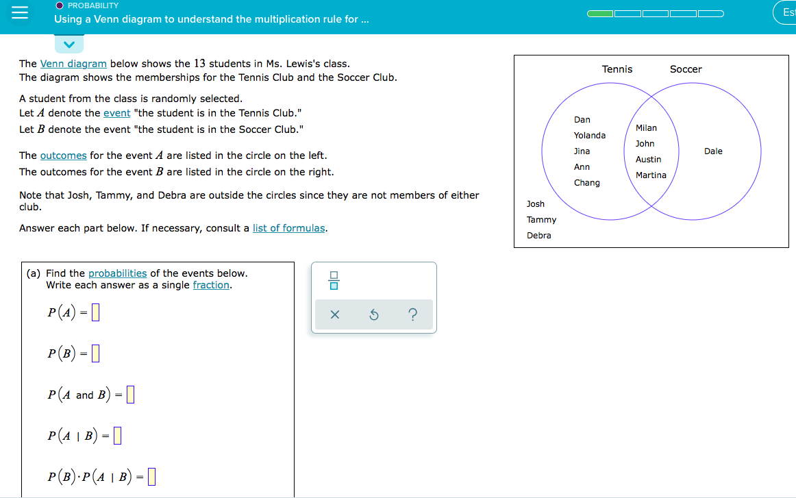 Solved = O PROBABILITY Using a Venn diagram to understand | Chegg.com