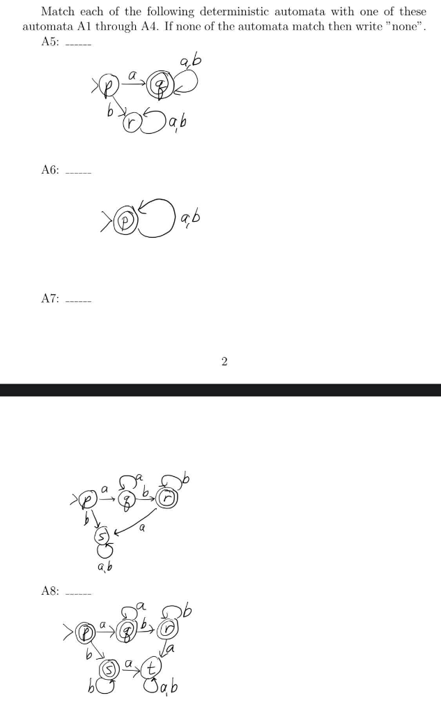 Solved Al: A2: 1 A3: శ్రీ A4: ఆ Match each of the | Chegg.com