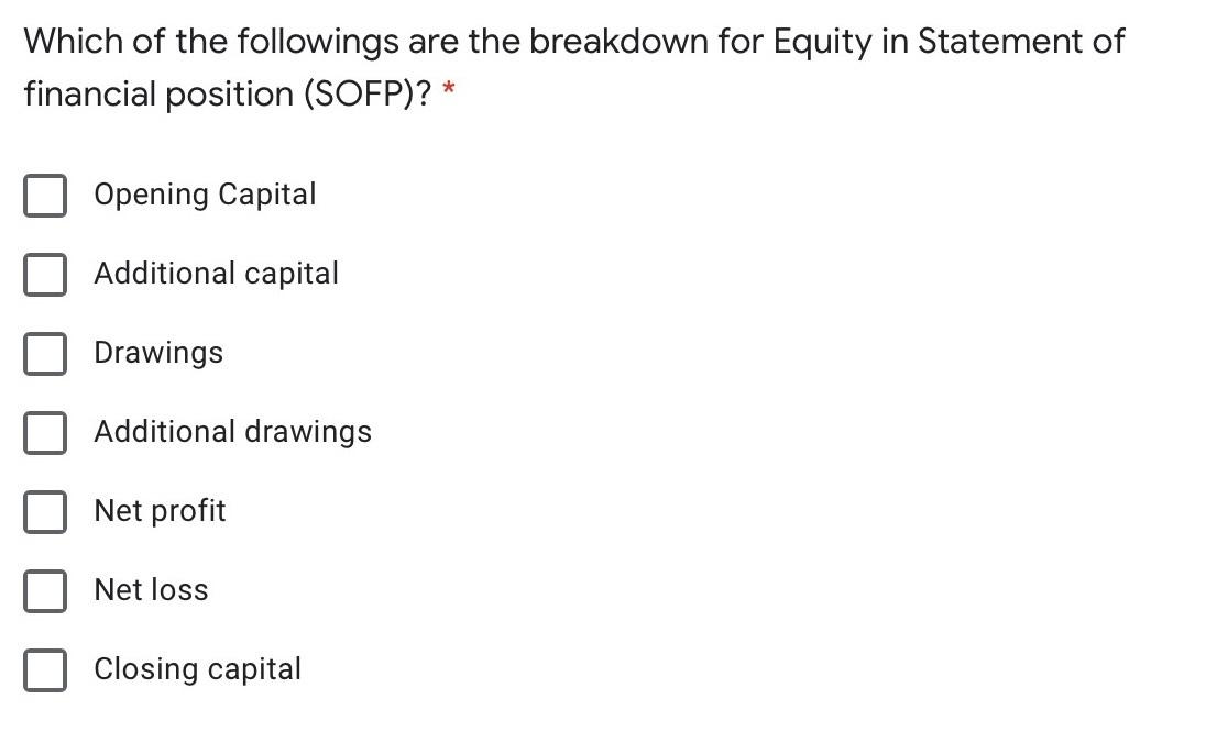 Solved Which of the followings are the breakdown for Equity | Chegg.com