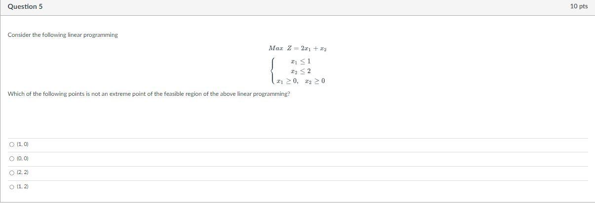 Solved Consider the following linear programming | Chegg.com