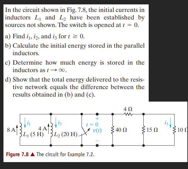 Solved In the circuit shown in Fig. 7.8, the initial | Chegg.com