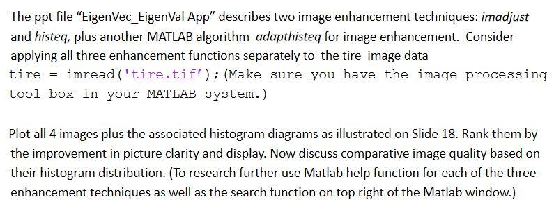 Solved The ppt file "EigenVec_EigenVal App" describes two | Chegg.com