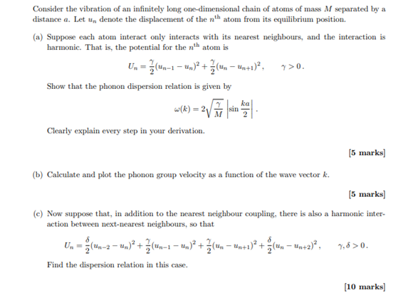 Solved Consider the vibration of an infinitely long | Chegg.com