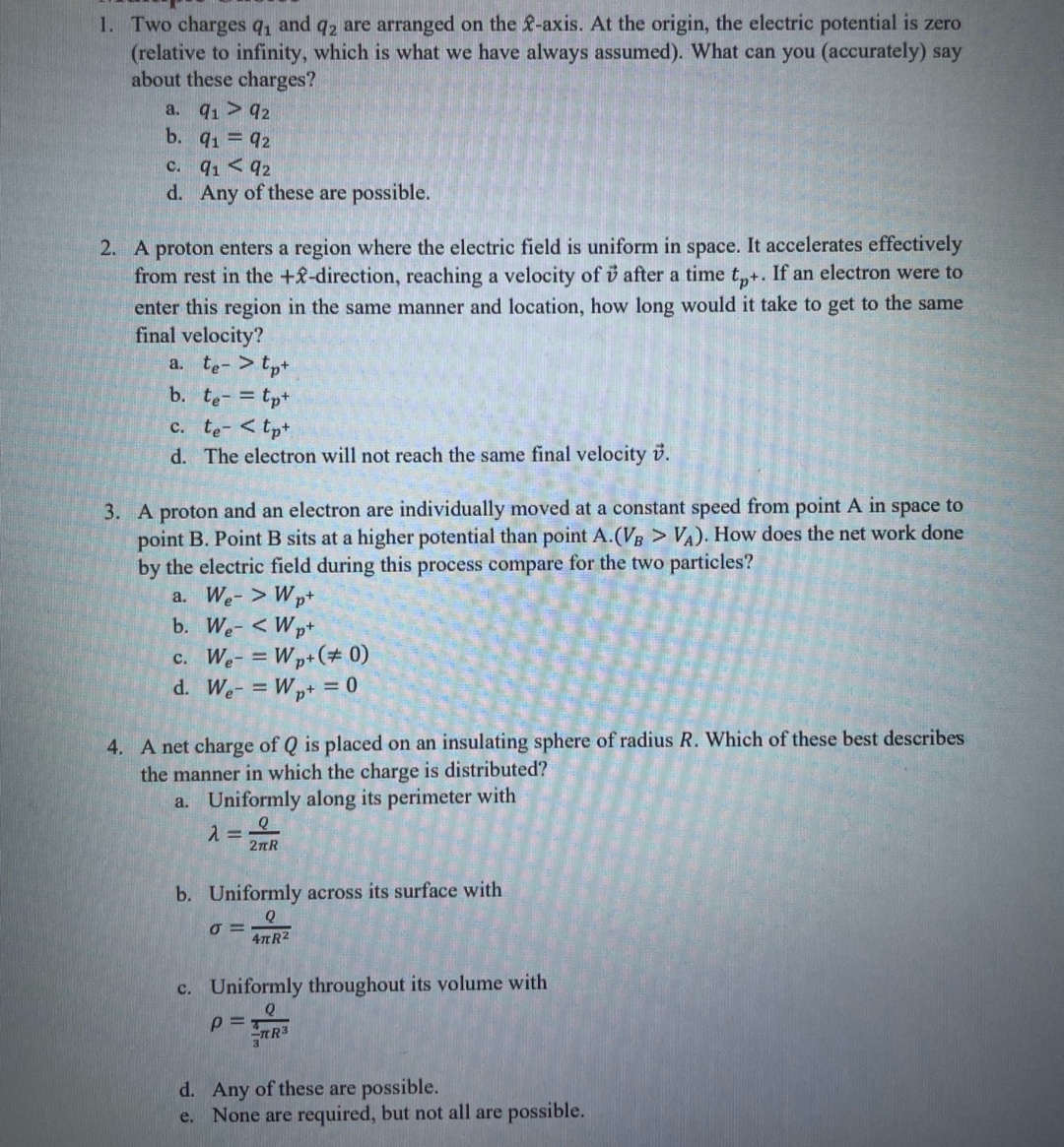 Solved 1. Two charges q1 and q2 are arranged on the x^-axis. | Chegg.com