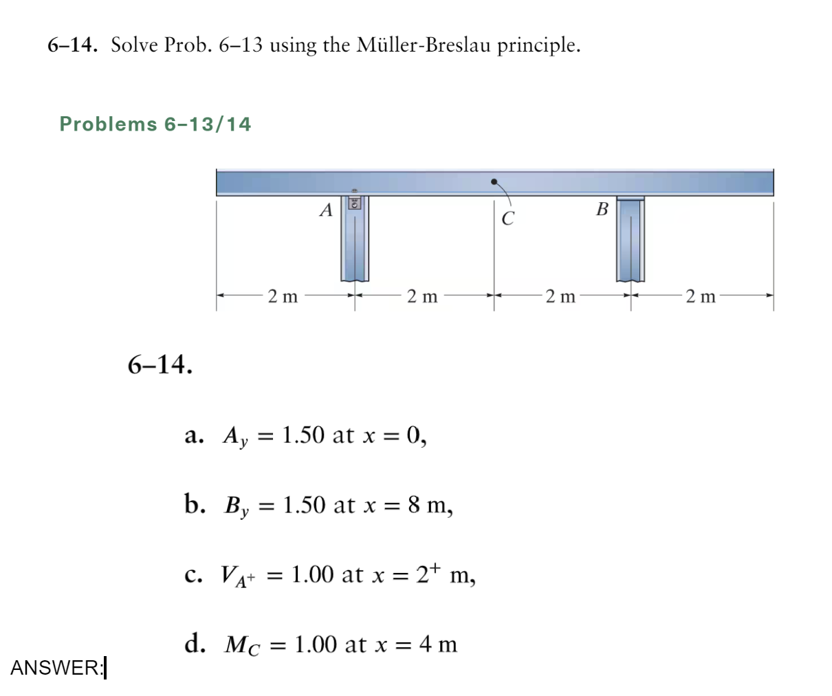 Solved SOLVE NUMBER 14: 6-14. ﻿Solve Prob. 6-13 ﻿using the | Chegg.com