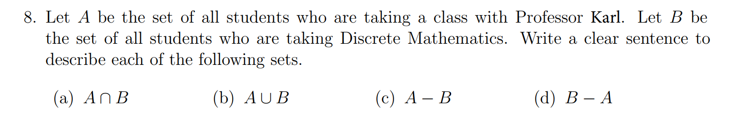 Solved Let A be the set of all students who are taking a | Chegg.com