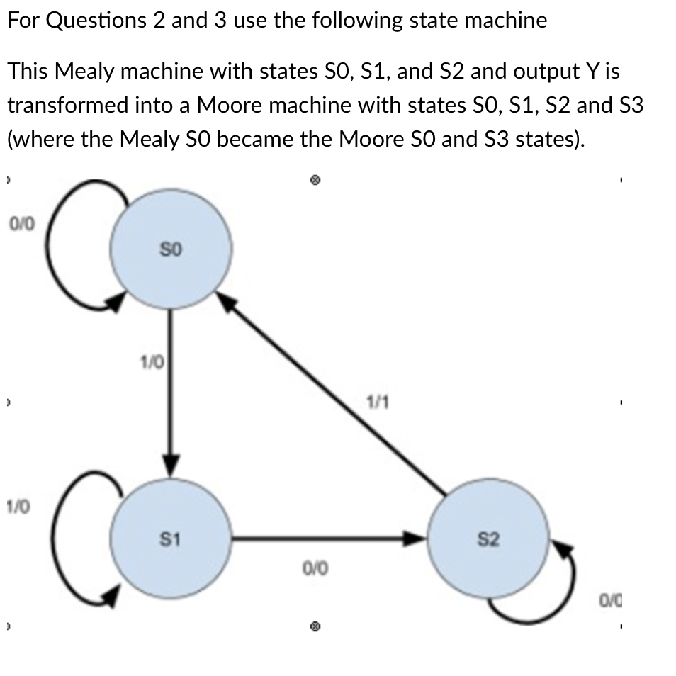 Solved For Questions 2 and 3 use the following state machine | Chegg.com