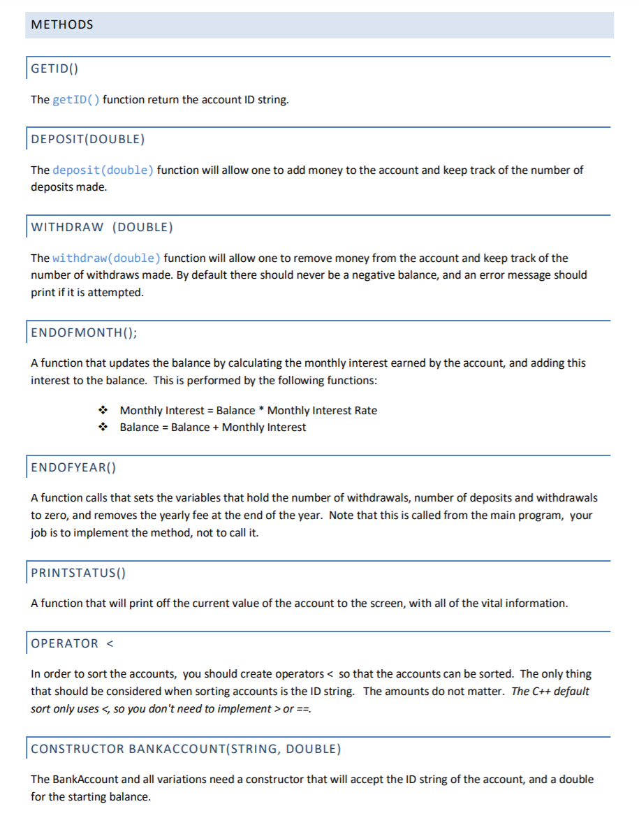 Solved CS132 – PROGRAMMING ASSIGNMENT Banking Accounts | Chegg.com