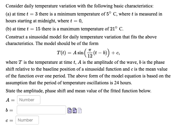 Solved Consider daily temperature variation with the | Chegg.com
