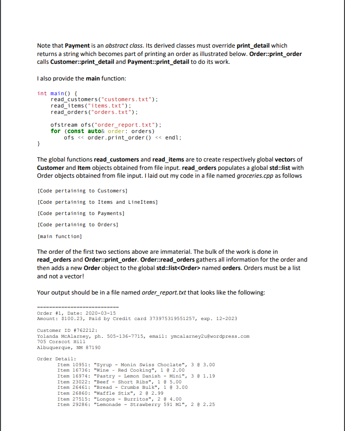 Solved Project 5 – Online Groceries CS 2370 Background With | Chegg.com