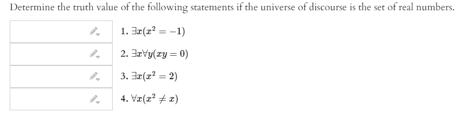 Solved Determine the truth value of the following statements | Chegg.com