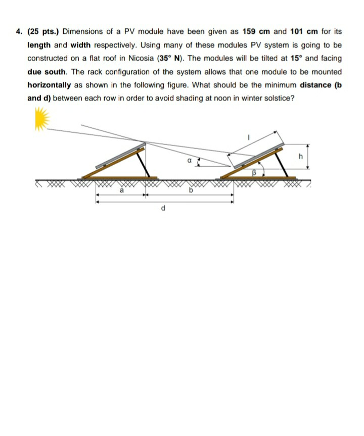 Solved 4. (25 pts.) Dimensions of a PV module have been | Chegg.com