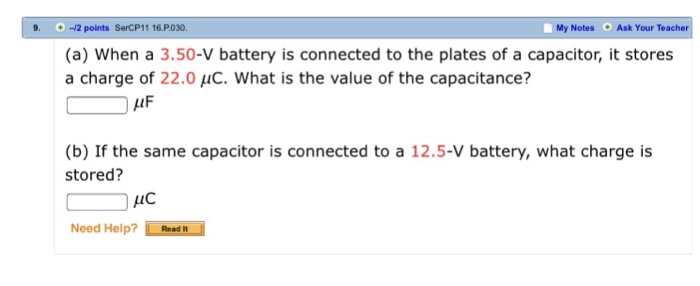 Solved 9. -2 points SerCP11 16.P030. My Notes Ask Your | Chegg.com Solved 9. -2 points SerCP11 16.P030. My Notes Ask Your | Chegg.com