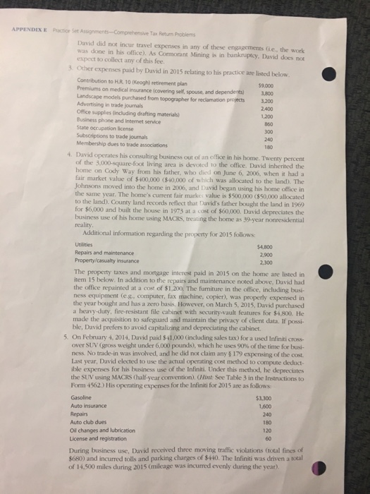 Solved Practice Set Assignments- Comprehensive Tax Return | Chegg.com