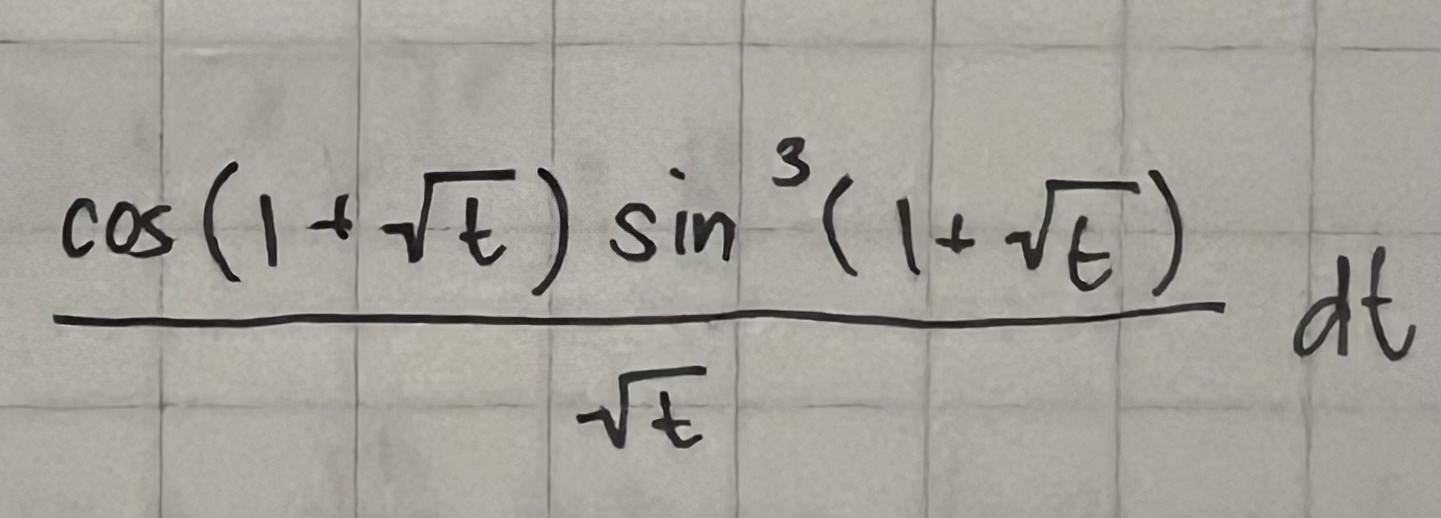 Solved tcos(1+t)sin3(1+t)dt | Chegg.com