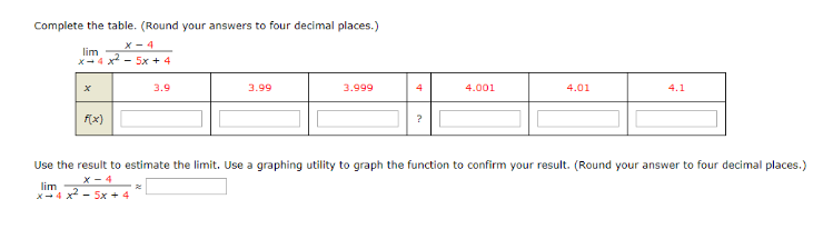 Solved Complete the table. (Round your answers to four | Chegg.com