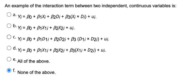 Solved An example of the interaction term between two | Chegg.com