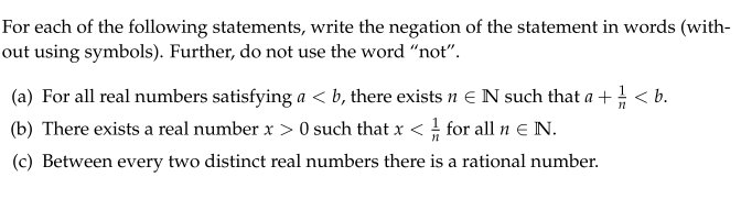 Solved For each of the following statements, write the | Chegg.com