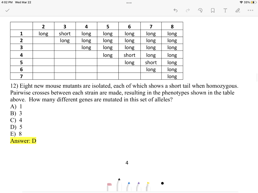 Solved 12) Eight new mouse mutants are isolated, each of | Chegg.com