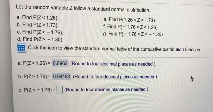 Solved Let The Random Variable Z Follow A Standard Normal 
