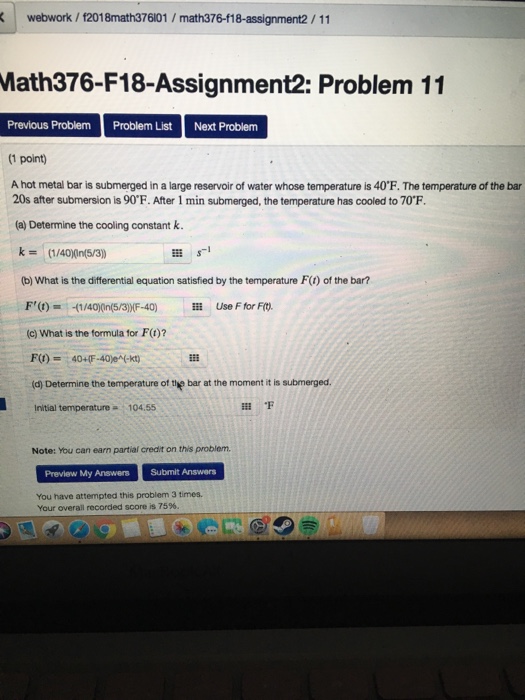 Solved webwork / 12018math376101/math376-f18-assignment2/11 | Chegg.com