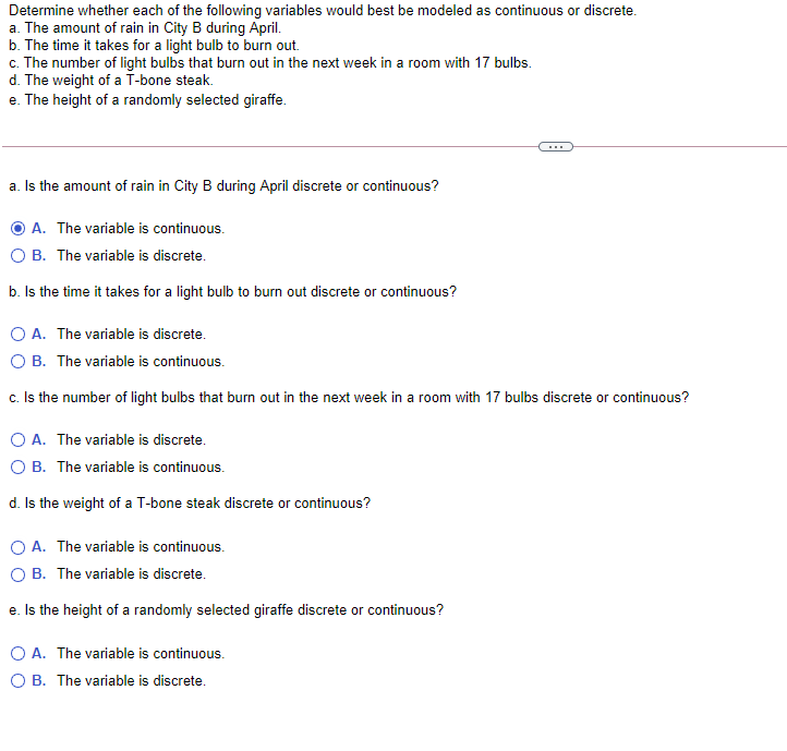 Solved Determine whether each of the following variables | Chegg.com