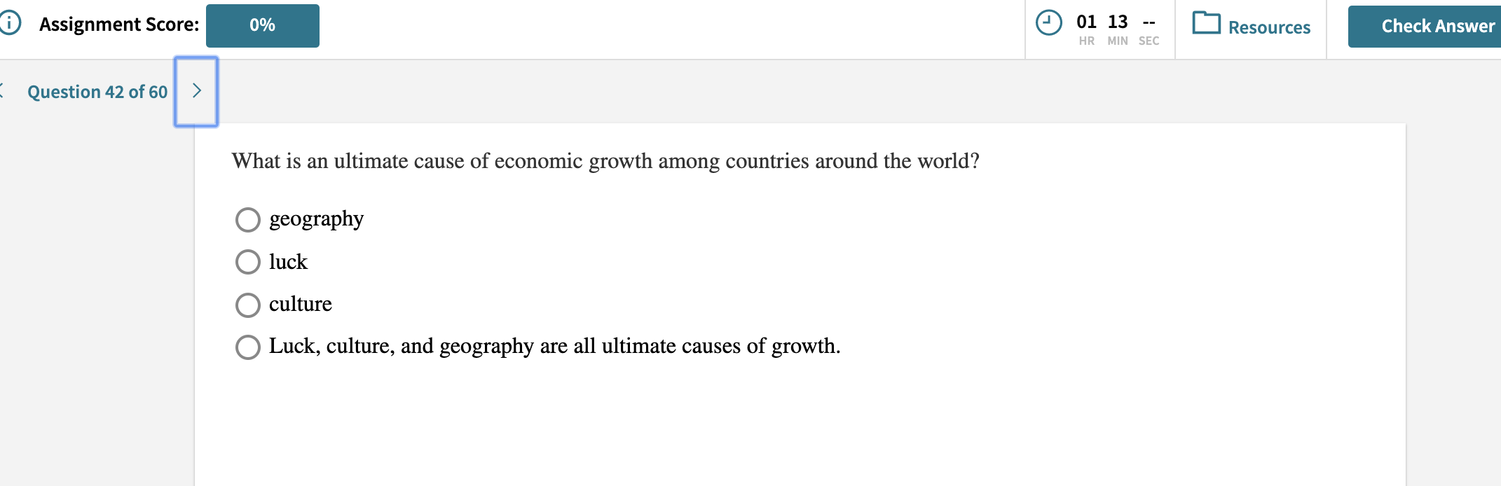 Solved • Assignment Score: 0% © 01 13 - O Resources Check | Chegg.com