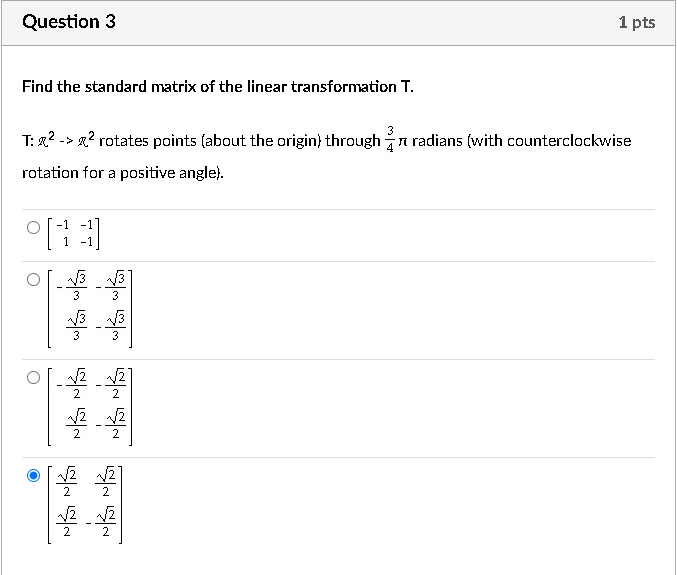 Solved Find the standard matrix of the linear | Chegg.com