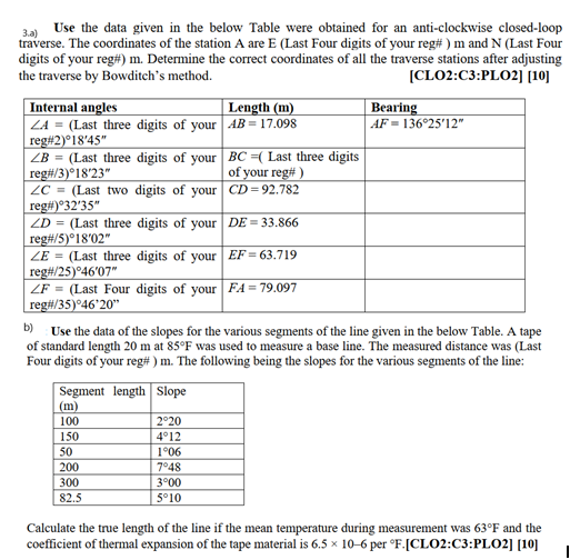 Solved 3.a) Use the data given in the below Table were | Chegg.com