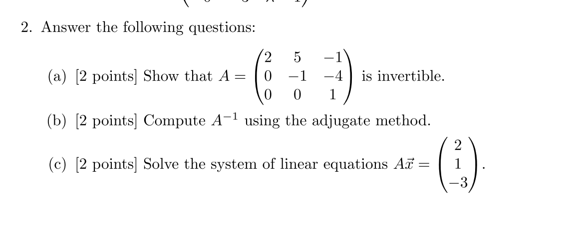 Solved 2. Answer the following questions: 5 2 0 (a) (2 | Chegg.com