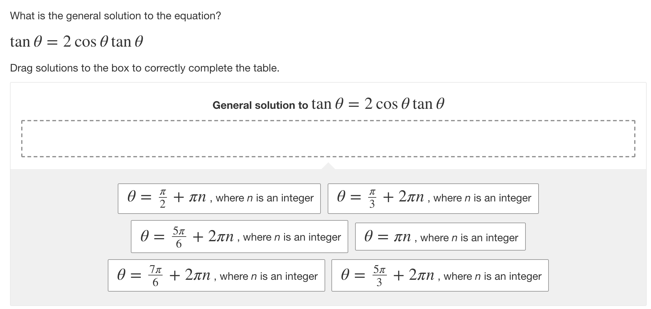 Solved What is the general solution to the equation? tan 0 = | Chegg.com