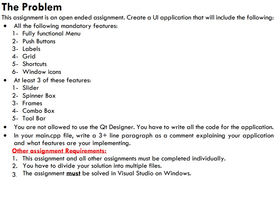 . The Problem This assignment is an open ended | Chegg.com