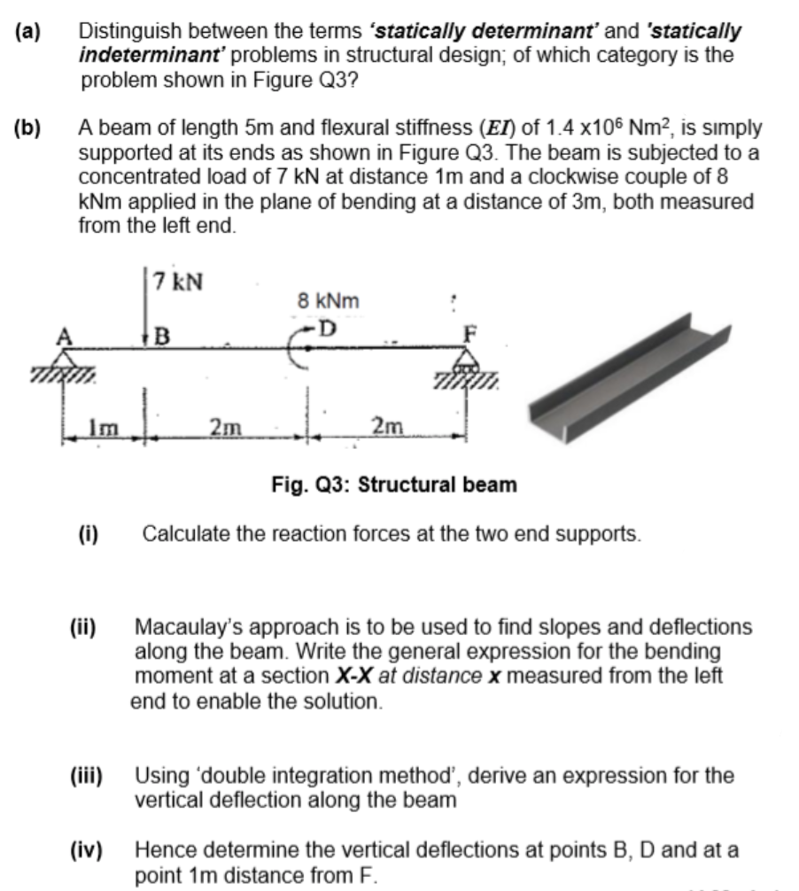 Solved (a) (b) Distinguish between the terms 'statically | Chegg.com
