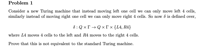 Solved Consider a new Turing machine that instead moving | Chegg.com