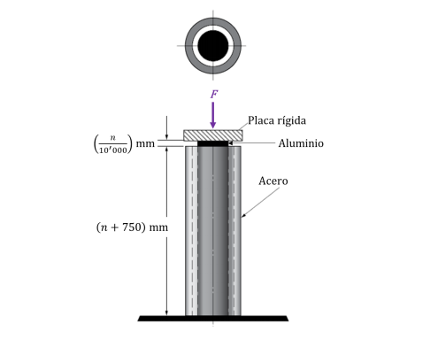 Solved The figure below shows a solid aluminum cylinder (E = | Chegg.com