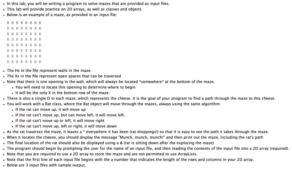 . In this lab, you will be writing a program to solve | Chegg.com